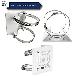 Ahn'Qiraj Universal Vertical Pole Mount Adapter Wall Mounting Loop Bracket for CCTV Security Camera Ptz Dome with (2 Pack)