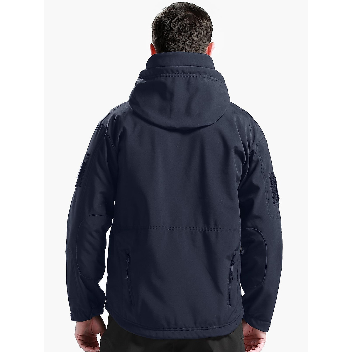 FREE SOLDIER Men's Outdoor Waterproof Soft Shell Hooded Military Tactical Jacket (Dark Navy XX-Large/US)