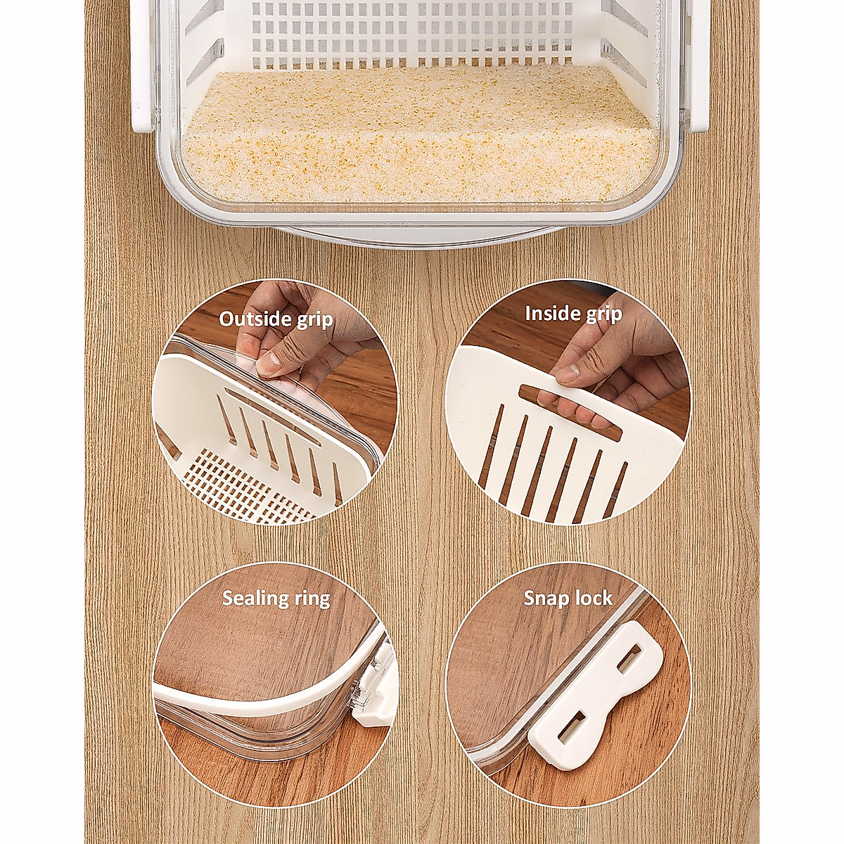 wisedry Silica Gel Flower Drying Container, One Step Retrieve Dried Flowers, 11.5''L X 7.7''W X 6''H Storage Box with Cleanup Mat, Erasable Pen & Adhesive Label (Silica Gel Crystals Not Included)