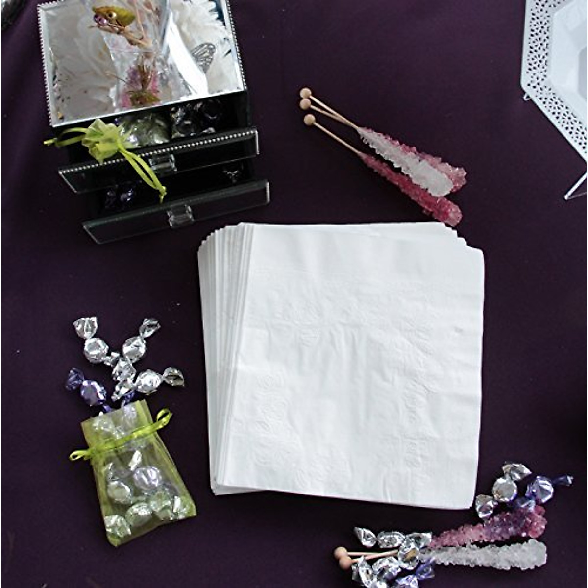 Lillian Tablesettings Premium White Napkins, Large Dinner Napkin, 3 Ply Paper White, 75 count