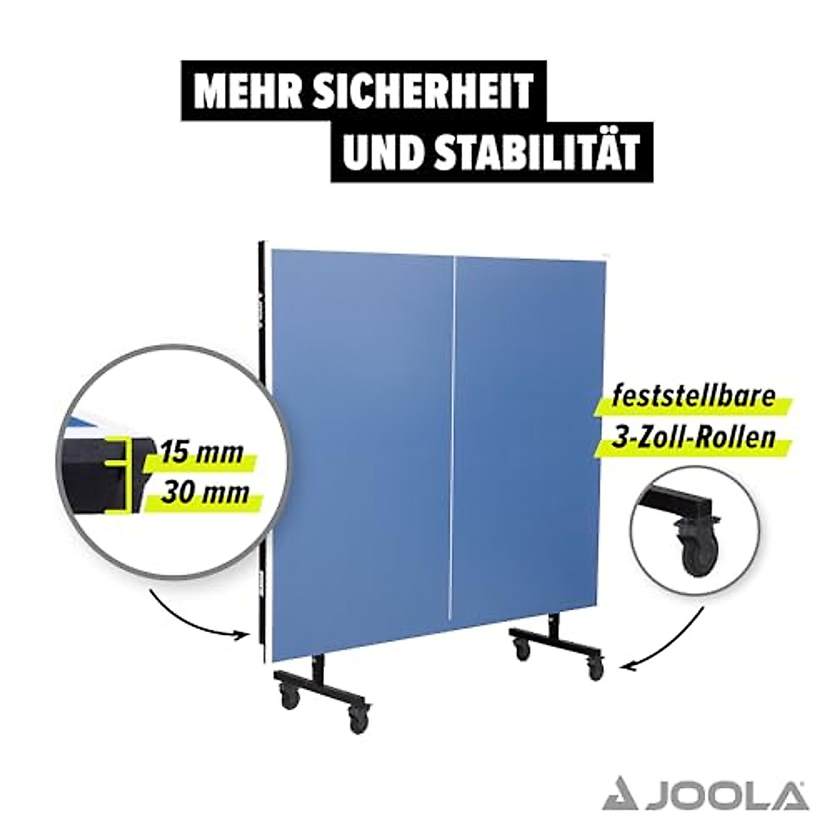 JOOLA Inside 15 - Professional MDF Indoor Table Tennis Table with Quick Clamp Ping Pong Net and Post Set - 10 Minute Easy Assembly - Ping Pong Table with Single Player Playback Mode