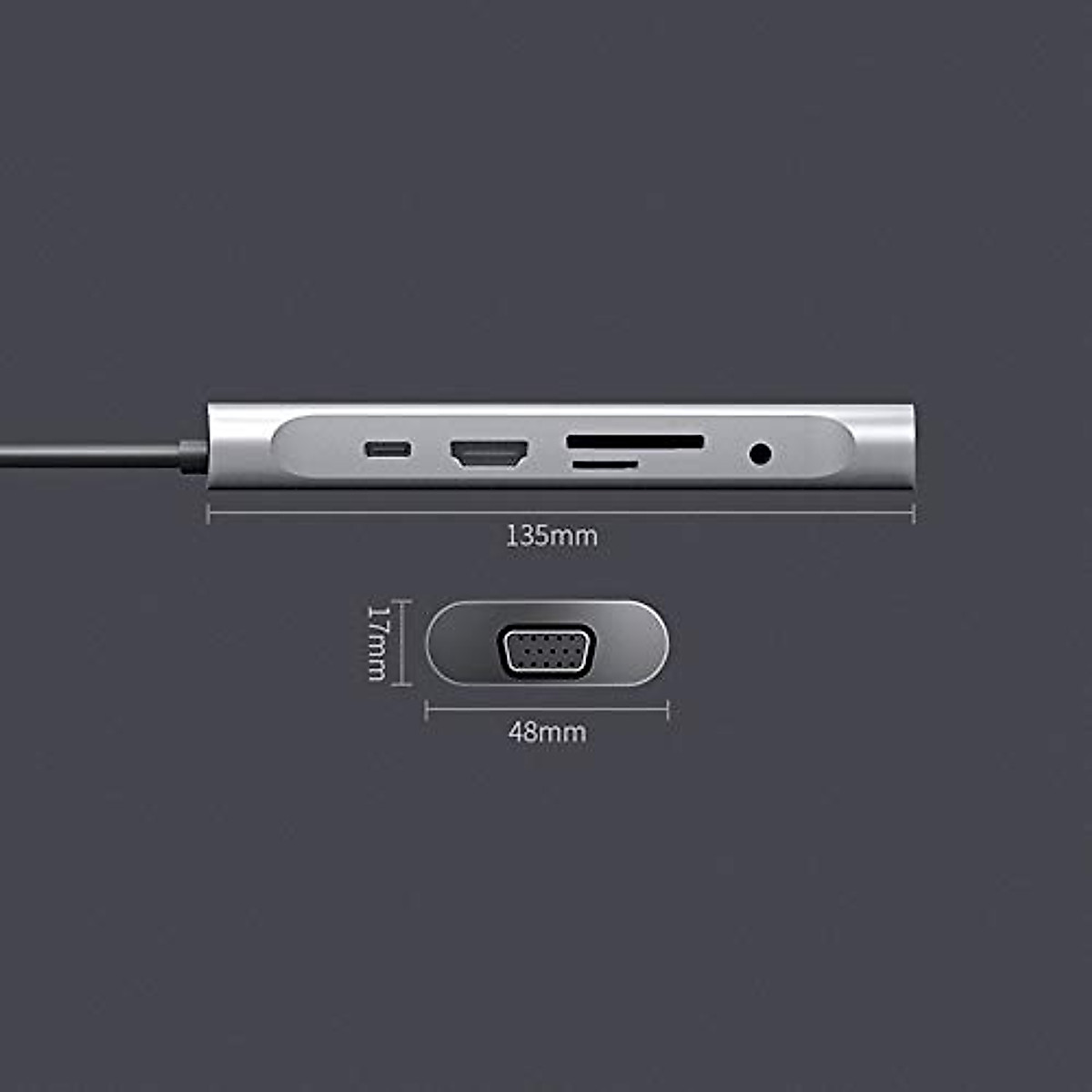 XUNMAIFHB Portable Docking Station,Multi-Function hub 10-in-1 Docking Station PD Charging HDMI, SD/TF Card Slot, 3.5mm Audio Port, VGA, Gigabit Ethernet Port, USB3.03 Fast Transmission