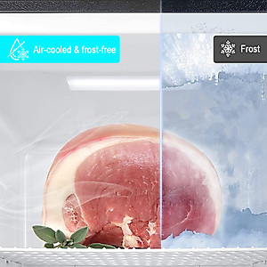 SMETA Upright Freezer Convertible Refrigerator|Freezers Garage Ready Standup Frost-Free Fridge Deep Freezer 18 Cuft Full Size with Tempered Glass Shelves SS