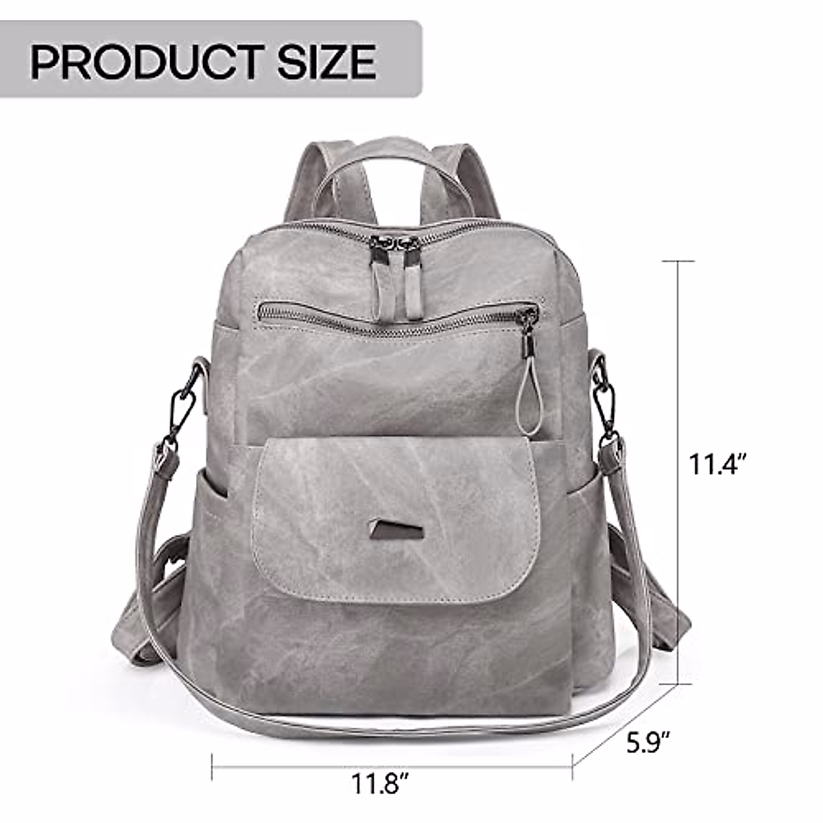 Konelia PU Leather Backpack Purse for Women Fashion Multipurpose Design Handbag Ladies Shoulder Bags Travel Backpack Brown