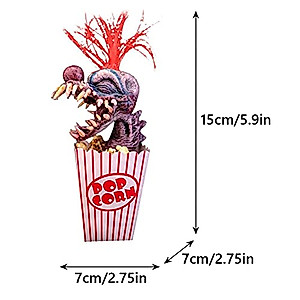 Uestamu Scary Halloween Decorations, Popcorn Clown Sculpture, Creepy Killer Clown Head Popcorn Decorations for Halloween Party Haunted House Props (A)
