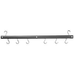J.K. Adams 36-Inch-by-12-Inch Hardwood Ceiling Mini Bar Pot Rack, Metallic Gray