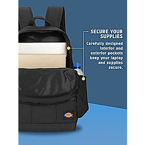 Dickies Journeyman Extra Large Capacity Backpack Classic Logo Water Resistant Casual Daypack for Travel Fits 15.6 Inch Notebook (Black)