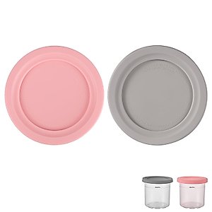 Ice Cream Tub Cover, Silicone Ice Cream Deluxe Pint Replacement Round Cover For Freezer, Food Storage Containers Cups Cans Lid for Ninja Creami NC301 NC300 NC299AMZ Series Ice Cream Maker Accessories