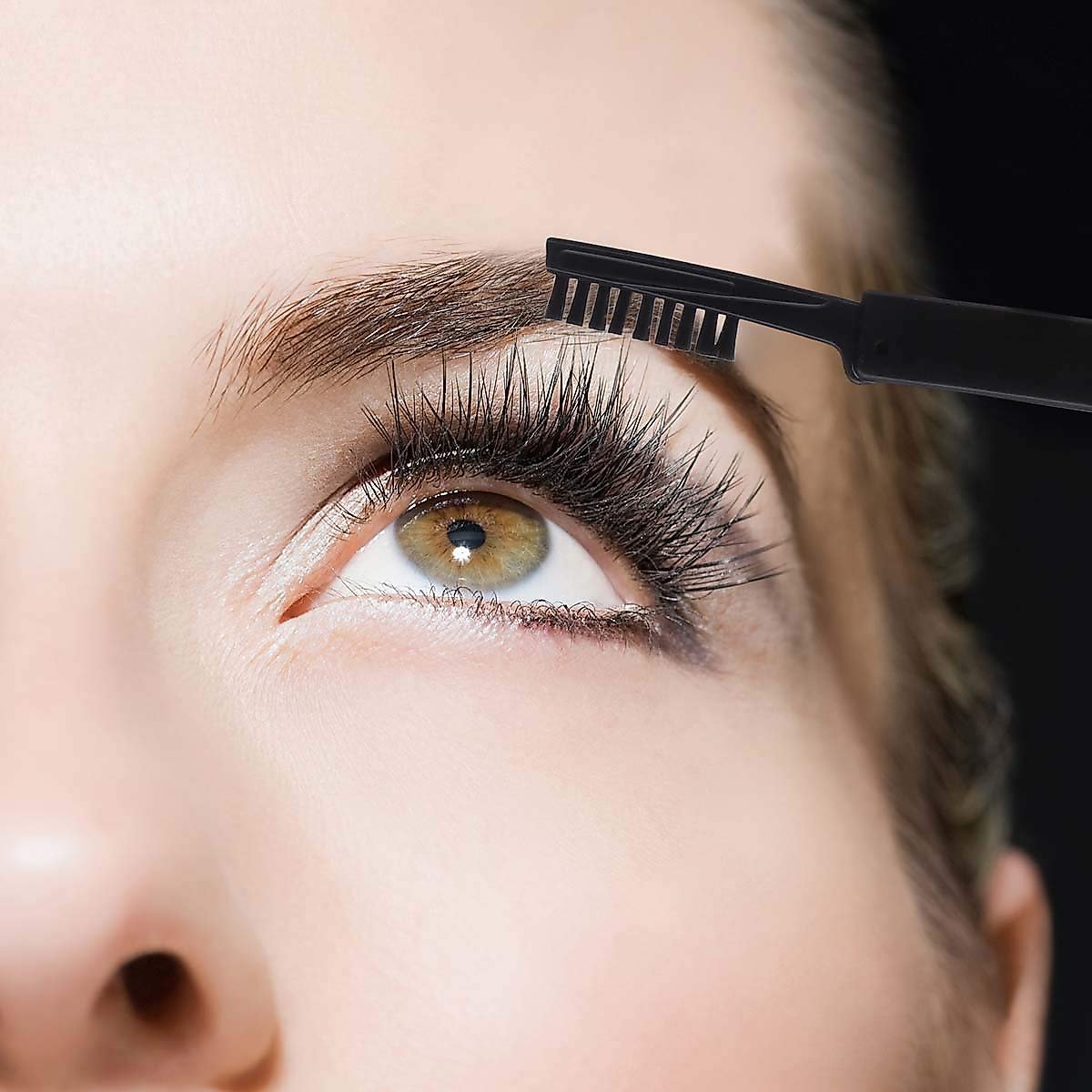 Dual-Sided Folding Mascara and Brow Grooming Tool - Lash Separator, Applicator, and Compact Eyebrow Brush
