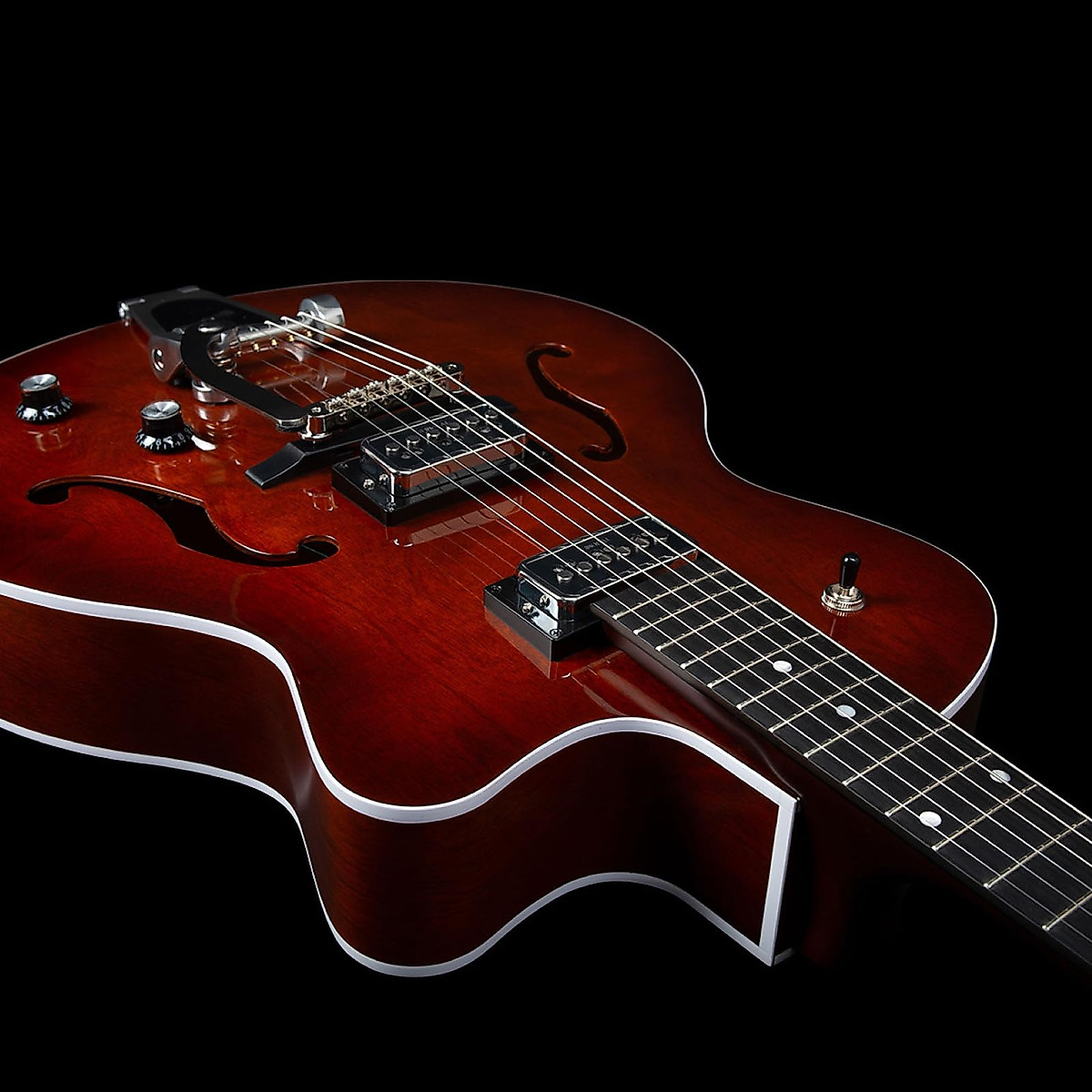 Godin 6 String Electric Guitars, Right Hand, Havana Burst, Hollow-Body (050970)