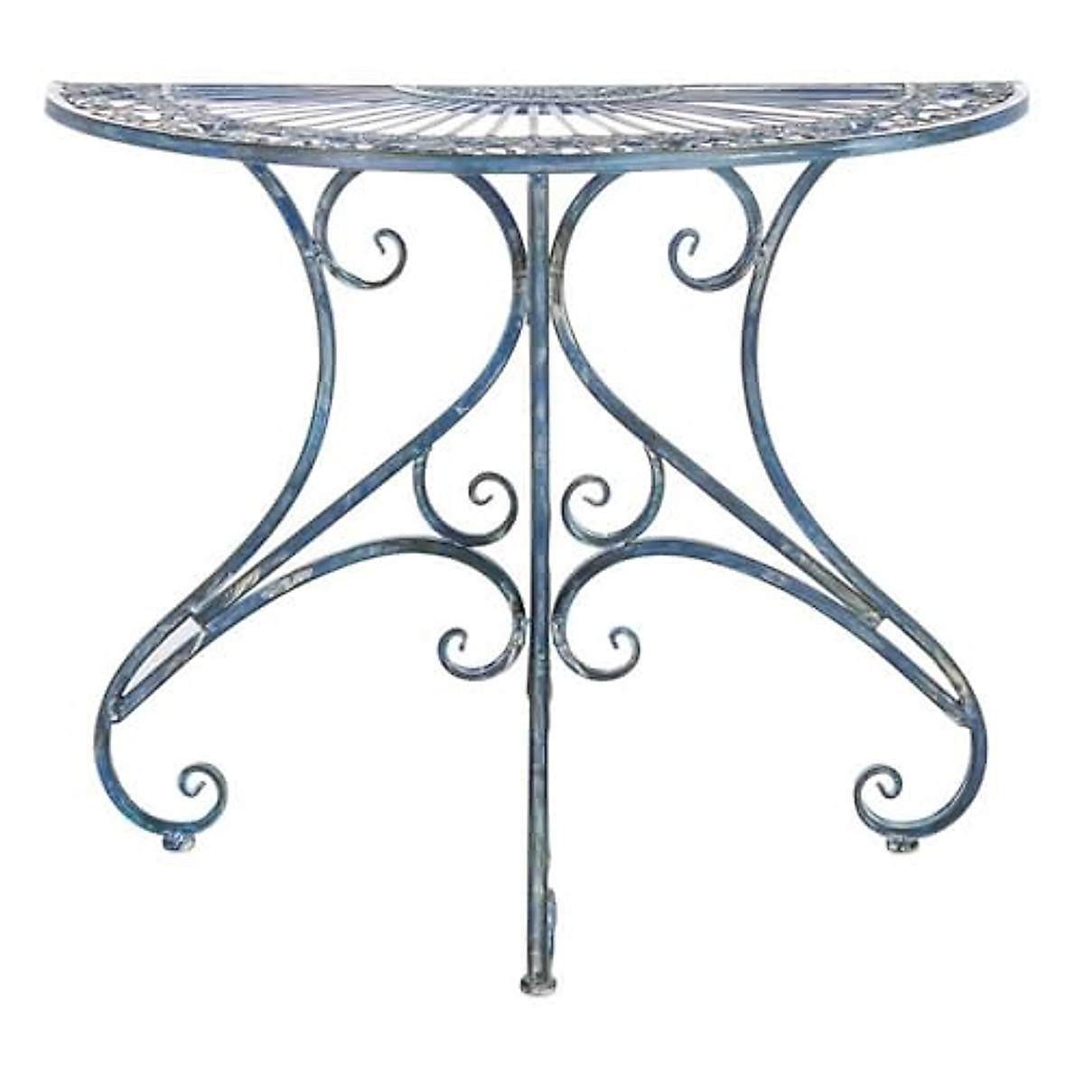 SAFAVIEH Outdoor Collection Annalise Victorian Antique Blue Accent Table