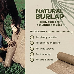 AK TRADING CO. 60-Inches Wide Natural Jute Burlap Fabric Rolls - 100 Yards