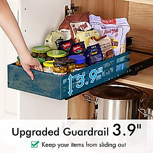 KES Pull Out Cabinet Organizer, 12" Wide Kitchen Slide Out Cabinet Drawer Organizer for Kitchen, Slide Out Wood Pull Out Drawer Storage Shelves with Soft Close, KPO503W30D53-BK