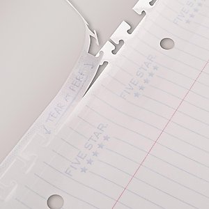 Five Star Insertable Loose Leaf Paper + Study App, Notebook Paper, College Ruled Filler Paper to Add Pages, Reinforced, 8.5 x 11, 75 Sheets (17022),White