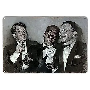 Farm Home Tin Sign Cafe Rat Pack Portrait Vintage Decorations Wine Cellar Shop Metal Signs 12" X 8" Indoor Plaques Poster Wall Decor Art