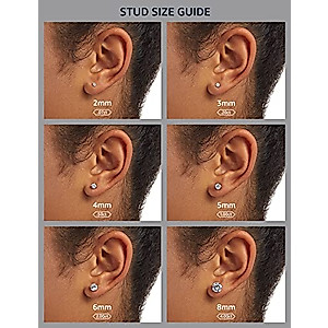 Amazon Essentials Sterling Silver Round Aquamarine Birthstone Stud Earrings (March) (previously Amazon Collection)