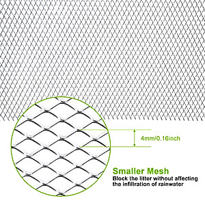 Evcitn Metal 6”x 40Ft Gutter Guard Mesh Roll,DIY Leaf Protection Cover Netting with 50 Fixed Cable Tie,Ideal for Preventing Leaves,Twigs and Debris from Clogging Gutters