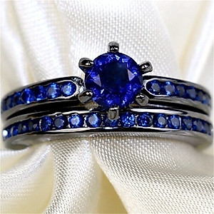 MEKOUIYE Jewelry Ring for Women 2PC Stackable Rings for Women - 925 Sterling Silver Engagement Knuckle Wedding Promise Rings Gifts