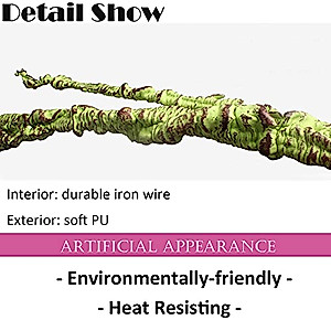 Artificial Bendable Jungle Vines Plants Greenery Bearded Dragon Leopard Crested Gecko Chameleon Lizard Snake Tank Cage Accessories, Plastic Reptile Terrarium Habitat Climbing Leaves Decor for Iguana