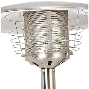 Fire Sense 60262 Portable Patio Heater Outdoor Tabletop Lightweight Propane 10,000 BTU Auto-Shutoff Valve CSA Approved - Stainless Steel