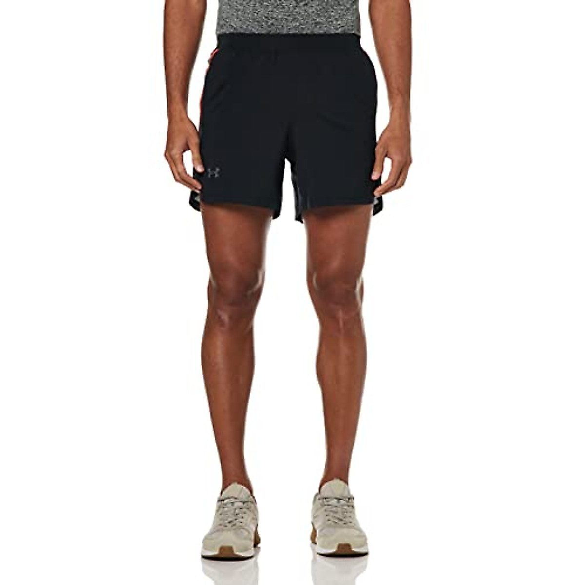 Under Armour mens Launch Run 5-inch Shorts , (001) Black/Reflective , X-Large
