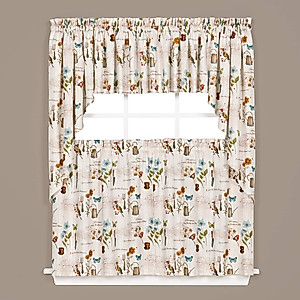 SKL Home by Saturday Knight Ltd. Le Jardin Tier Curtain Pair, 57 inches x 36 inches, Multicolored