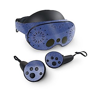 MightySkins Glossy Glitter Skin Compatible with Meta Quest Pro - Blue Bandana | Protective, Durable High-Gloss Glitter Finish | Easy to Apply, Remove, and Change Styles | Made in The USA