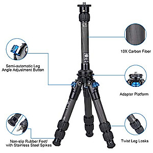 SIRUI AM223 Travel Carbon Fiber Mini Tripod with SL-100 Two-Section Carbon Center Column