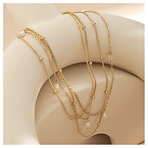 2Pcs Summer Beaded Waist Chain Metal Bikini Multi-Layer Waist Belly Chain Sexy Beach Beads Body Chain Pearl Simple Waist Chain for Women