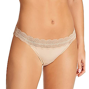 Calvin Klein Women's Micro with Lace Band Bikini Panty, Bare, Medium