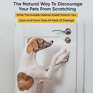 PROTECTO® Cat & Dog Scratch Door Protector for Indoors & Outdoors - 2-Pack 30" x 20" Transparent Door Protector from Dog Scratching, Smooth Deterrent Surface - Easy Installation with Sticky Pads