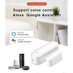 Smart Door Window Sensor: Zigbee Door Sensor with App Alerts, Wireless Contact Sensor for Home Security and Smart Home Automation, Tuya ZigBee Hub Required, Compatible with Alexa Google Home (2 Pack)