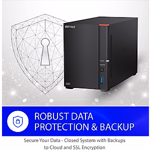 BUFFALO LinkStation 720 4TB 2-Bay Home Office Private Cloud Data Storage with Hard Drives Included/Computer Network Attached Storage/NAS Storage/Network Storage/Media Server/File Server