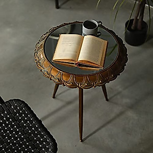 YDXNY Side Table Living Room Leisure Small Table Small Tea Table Round Iron Metal Lace Table (Size : 40x40x62cm)