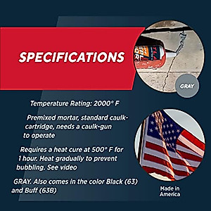 Rutland Fireplace Mortar Cartridge, 10.3-Ounce, Gray - 63G