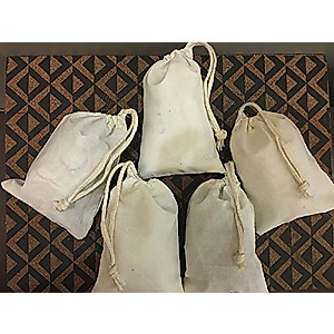 Reusable Eco friendly 12"x20" Cotton Thick Single Drawstring Muslin Bags "premium quality (Natural Color)-12 count pack