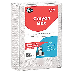 Enday Crayon Box Storage Containers, Clear Crayon Case, Plastic Crayon Boxes for Kids, Cards Small Supplies Organizers Boxes, Snap Closure, 1 Pack