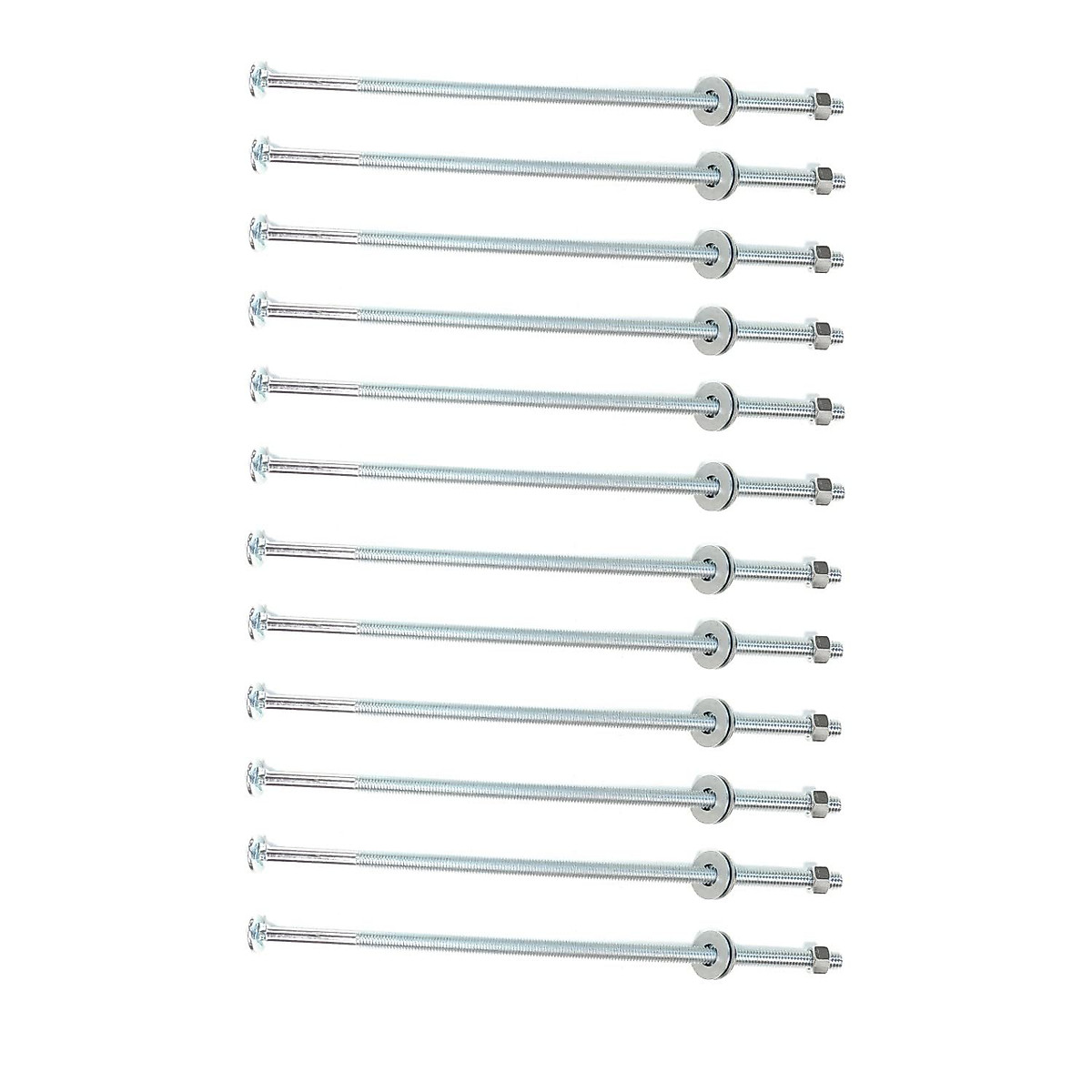 ONESTOCK 3/8-inch x 12-inch Threaded Carriage Bolts Fasteners with Nuts and Washers - 12-Pack
