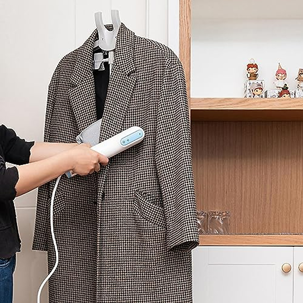 OSKOE Clothes Steeamer Stand, Handheld Clothes Rack, Foldable Fabric Drying Rack for Clothes, Aluminum Alloy Clothes Steeamer Stand for Steeam Ironing Steeamer Hanger Hotels Homes