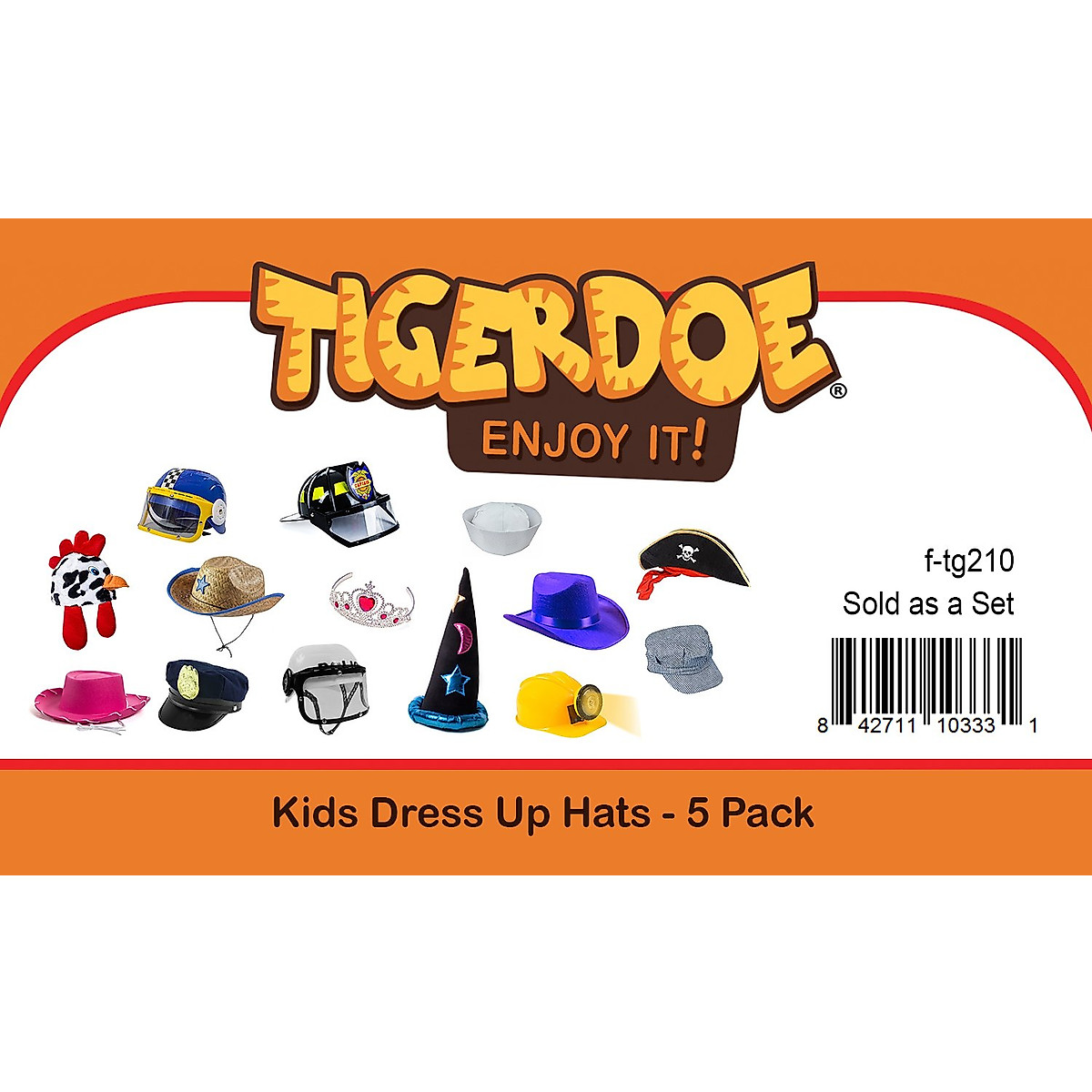 Tigerdoe Costume Hats for Kids - 5 Pc Set Assorted Party Hats - Holiday Themed Headwear for Birthday Photobooths and Dress Up Play