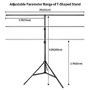 JEBUTU 5X6.5ft Green Screen Backdrop with Stand Kit, Green Screen with T-Shape Background Support Stand, Portable Green Screen Stand Kit with Carrying Bag & 5 Spring Clamps for Zoom, Video, Streaming