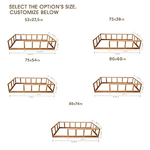 BUSYWOOD Platform Bed for Nursery - Bedroom Furniture for Toddlers - Montessori Floor Bed in Playroom for Boy and Girl (Model 10, Floor Bed without Slats)