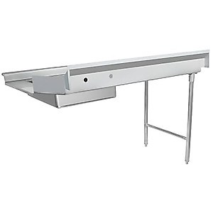 Empura 60" Wide Stainless Steel Soiled Dishtable with Backsplash | Straight Design Left Hand Side Commercial Worktop Table for Restaurant Diner Cafeteria Kitchen | 60"W x 30"D x 41.5"H, 16 Gauge, NSF