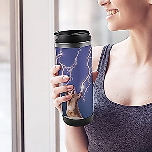 Thunderbolt Cat Travel Coffee Mugs with Lid Insulated Cups Stainless Steel Double Wall Water Bottle
