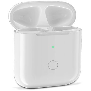 Wireless Charging Case Replacement Compatible with Airpods 1 & 2 Generation, Charger Cases Only for Air pods 1 2 Gen with Quick-Pairing Sync Button, 450mAh, NO Earbuds, Standard(White)