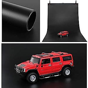 Meking Black PVC Photography Backdrop Matte & Reflective PVC Background 24x51inches (60x130cm) Dual Side Vinyl Photo Backdrop for Product Video Photography Studio