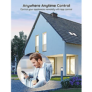 Govee Dual Smart Plug 4 Pack, 15A WiFi Bluetooth Outlet, Work with Alexa and Google Assistant, 2-in-1 Compact Design, Govee Home App Control Remotely with No Hub Required, Timer, FCC and ETL Certified