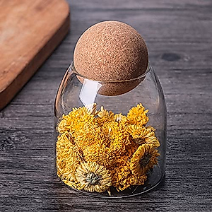Glass Jar with Wood Lid Ball Jar Food Storage Container Clear Candy Jars Food Storage Canister Sugar Coffee Tea Beans Spice Salt Storage 3 Pcs