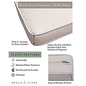 Harlie & Stone Outdoor Swivel Rocker Patio Chairs Set of 2 and Matching Side Table - 3 Piece Wicker Patio Bistro Set with Premium Fabric Cushions Outdoor Furniture (Dark Wicker Chair Beige Cushion)