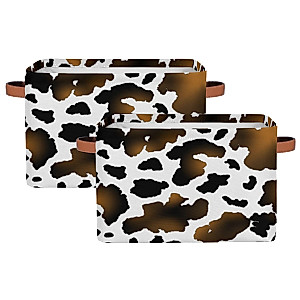 Zebra Print Storage Basket Cube Large Collapsible Toys Storage Box Bin Laundry Organizer for Closet Shelf Nursery Kids Bedroom,15x11x9.5 in,2 Pack